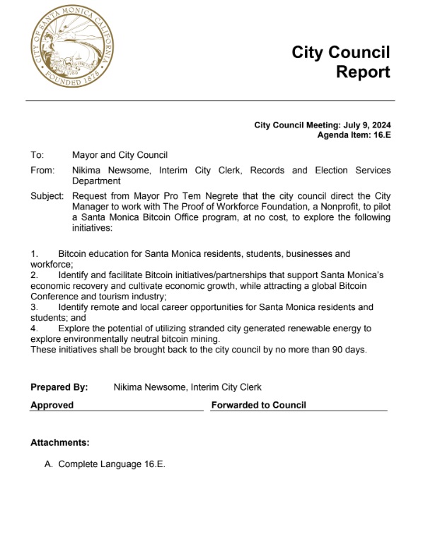 Santa Monica Sets Up A Bitcoin Office At No Expense To The City